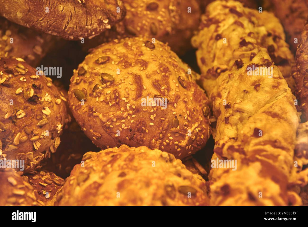 Bread and buns covered with large grains Stock Photo - Alamy
