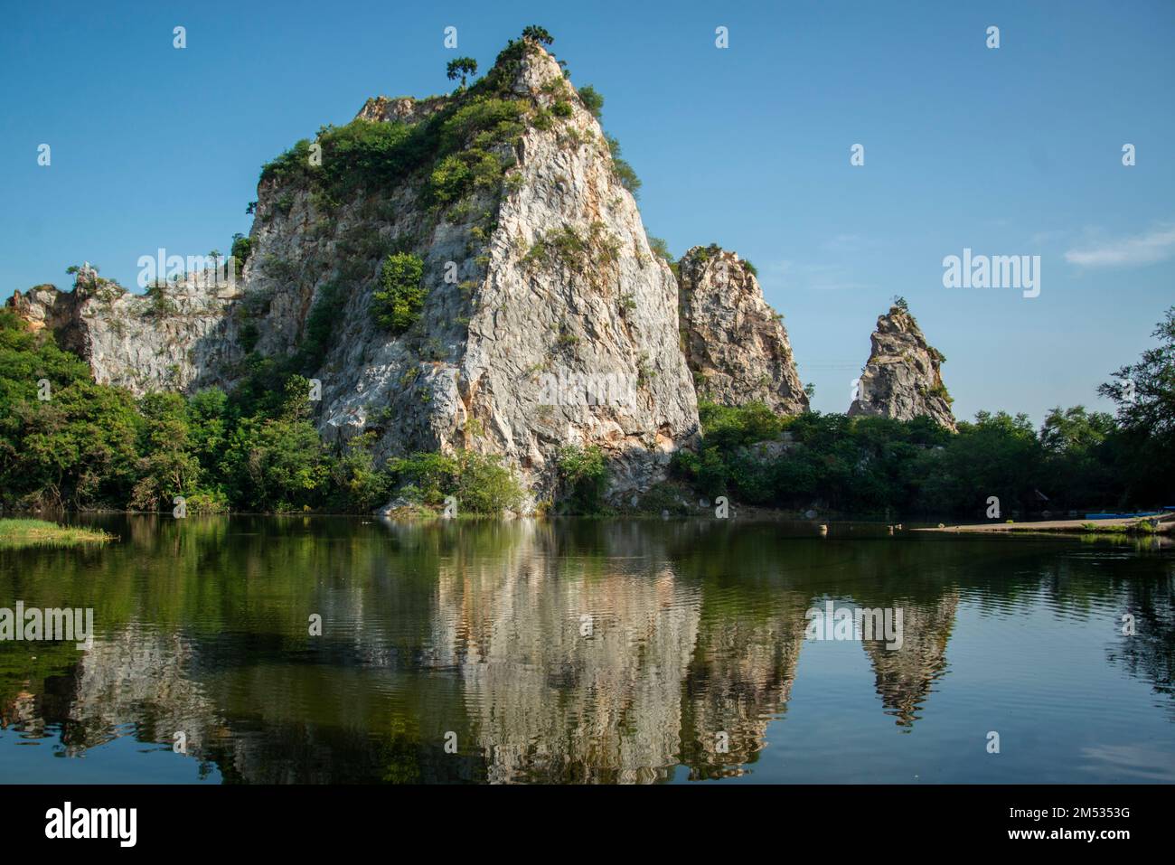 The Landscape of the Khao Ngu Mountain Park near the City of Ratchaburi ...
