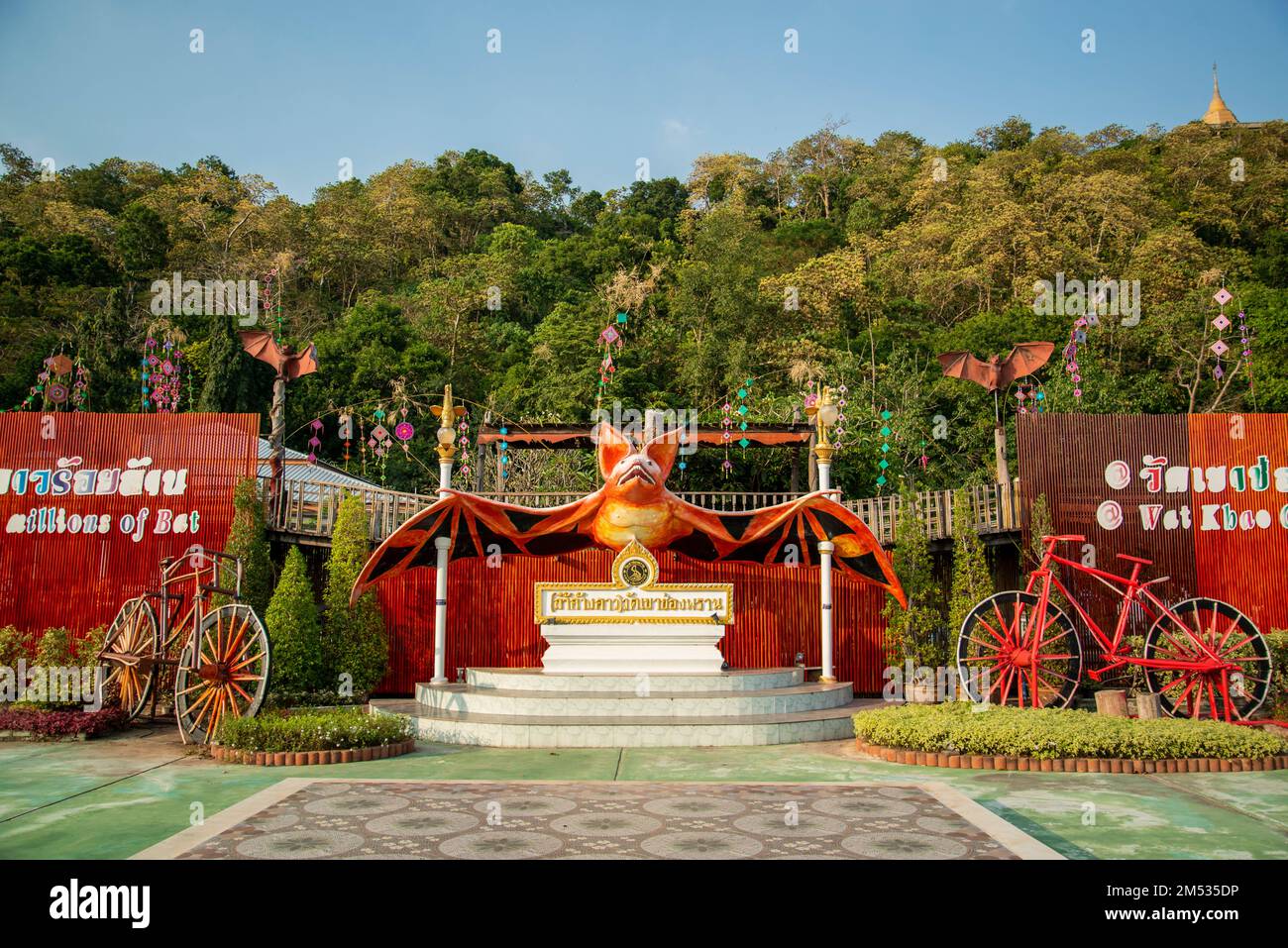 a Bat decoration on the square in front of the Kang Khao Cave at the ...