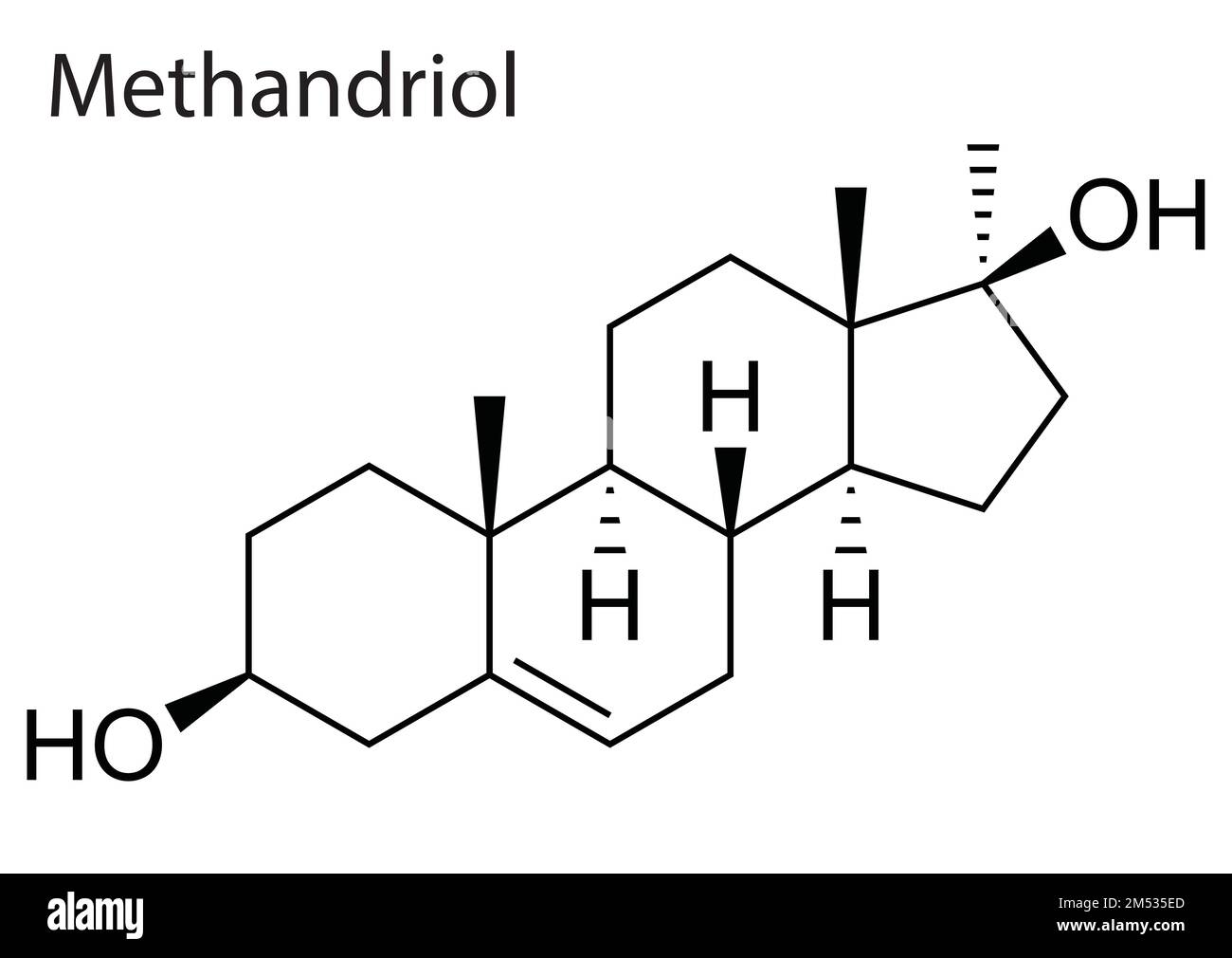 A vector of the chemical structure of Methandriol anabolic-androgenic ...