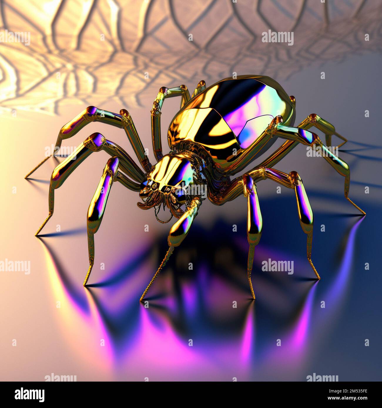 3d golden spider hi-res stock photography and images - Alamy