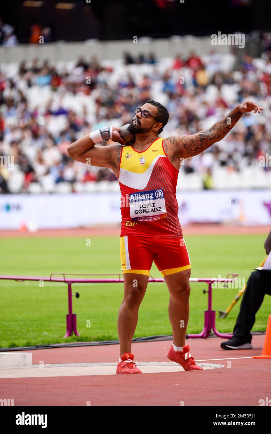 Kim Lopez Gonzalez competing in the Men's F12 Shot Put in the World Para Athletics Championships ...