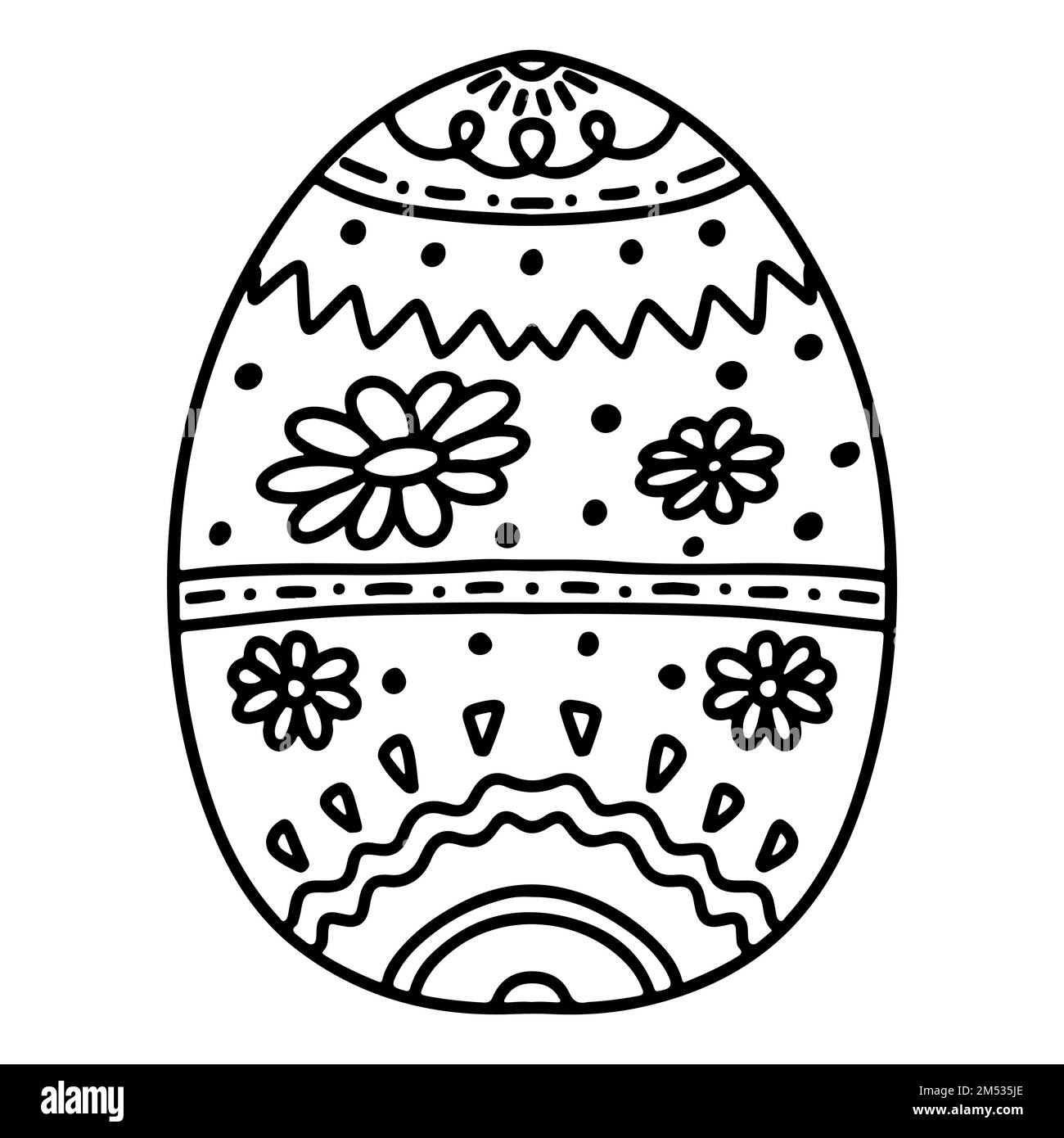 Easter egg in hand drawn doodle style. Coloring book for children Stock ...