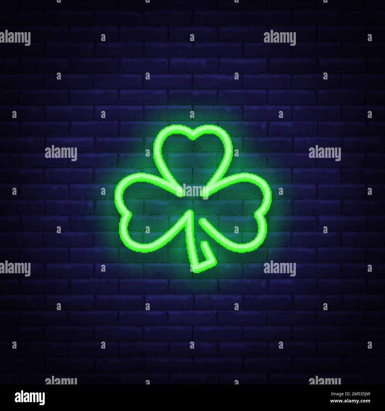 Shamrock is a neon sign. Neon icon, light symbol, web banner for your ...