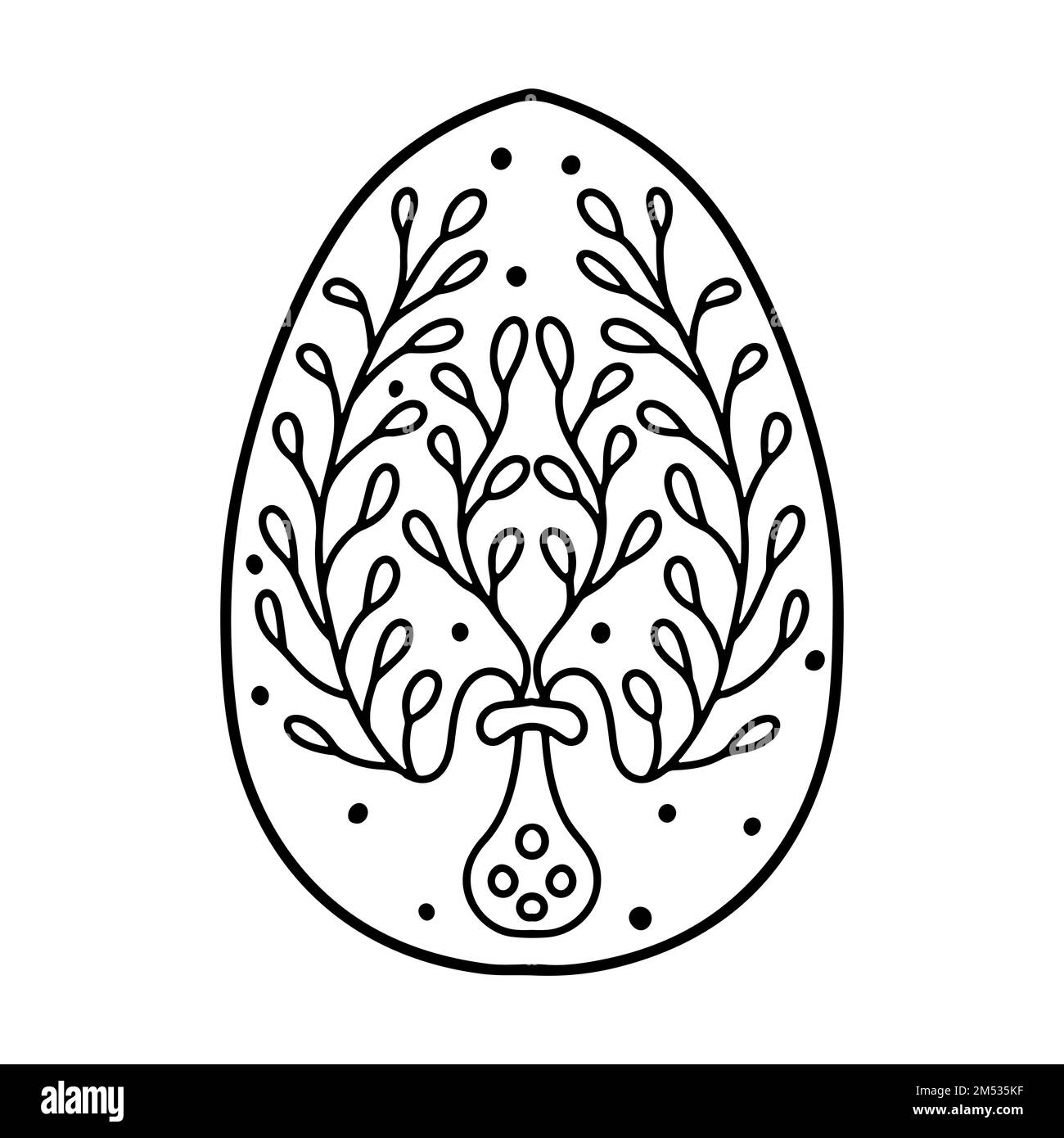 Easter egg in hand drawn doodle style. Coloring book for children Stock ...