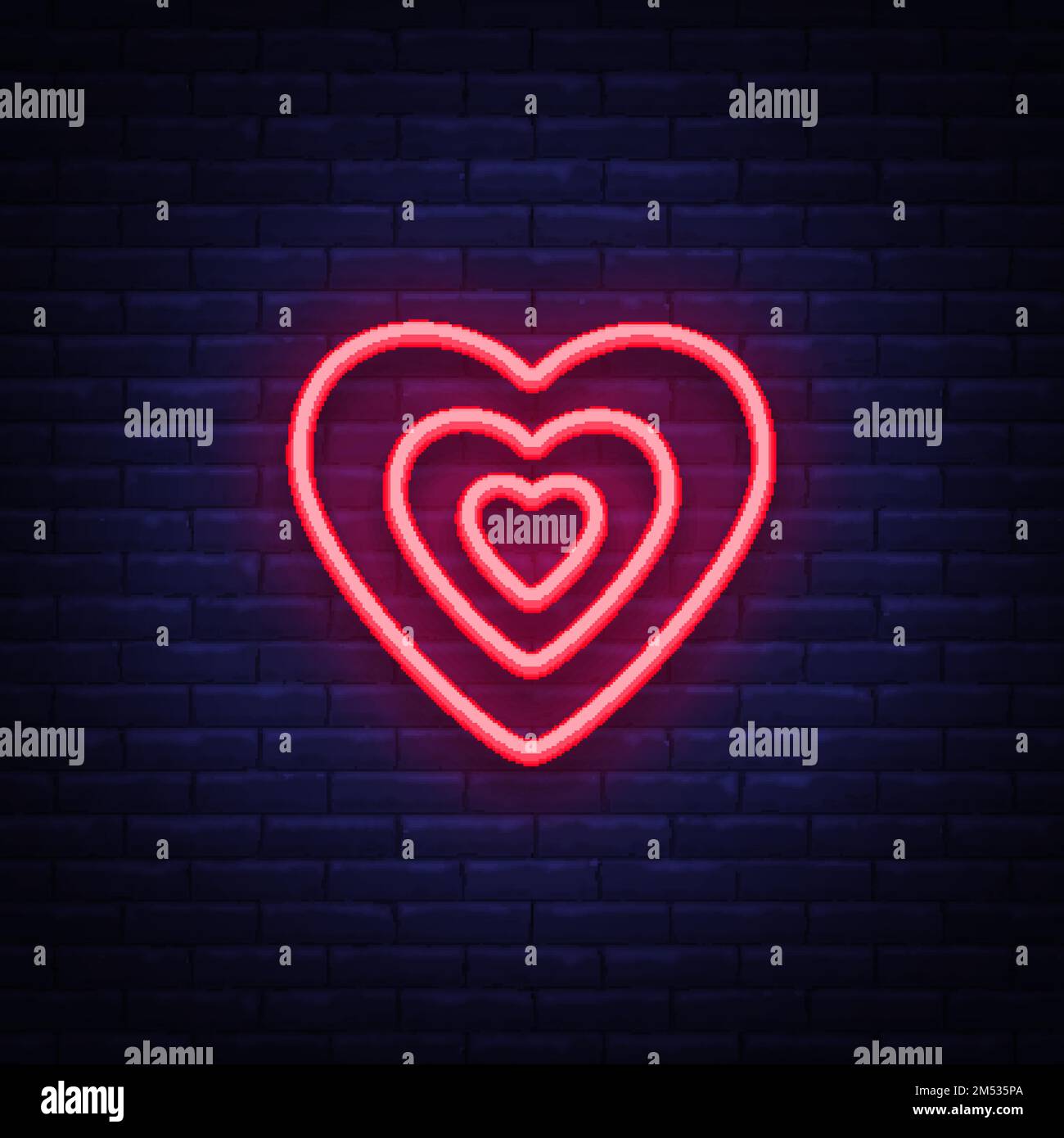 Heart is a neon sign. Neon icon, light symbol, web banner for your ...