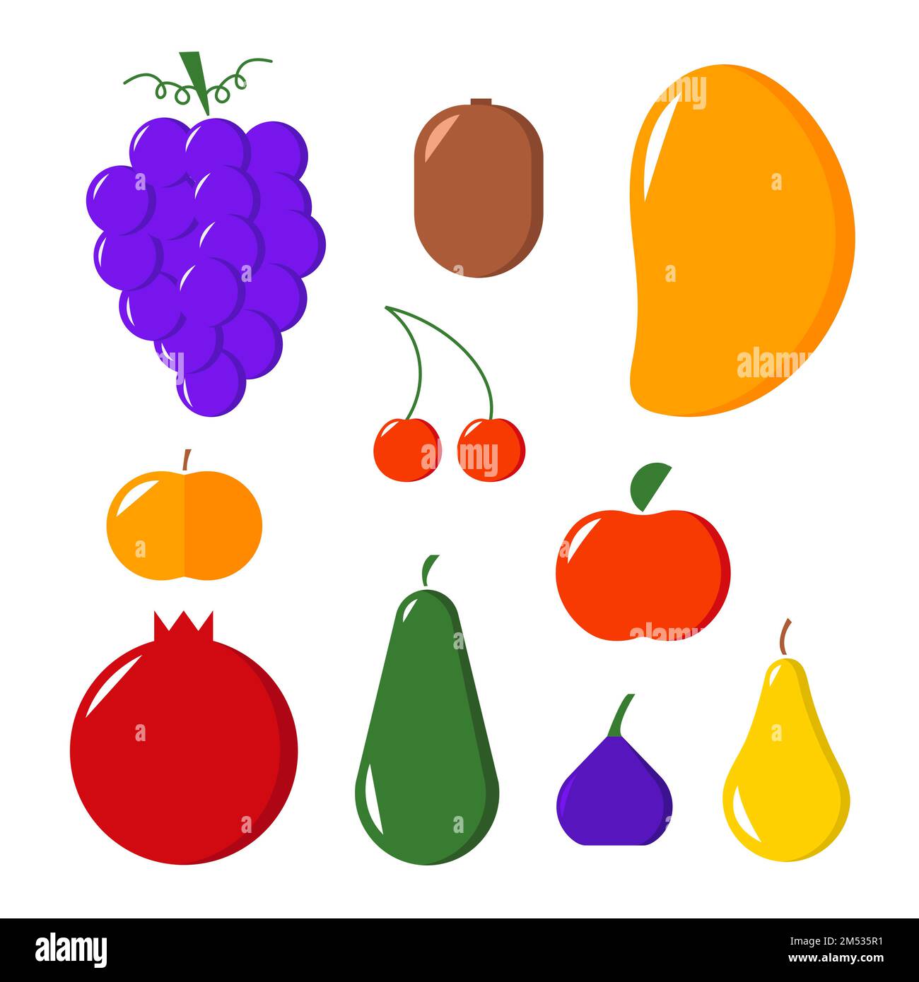 Vector fruits flat style set Stock Vector Image & Art - Alamy
