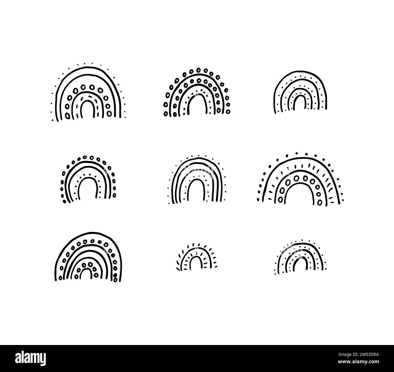 Vector doodle rainbow set Stock Vector Image & Art - Alamy