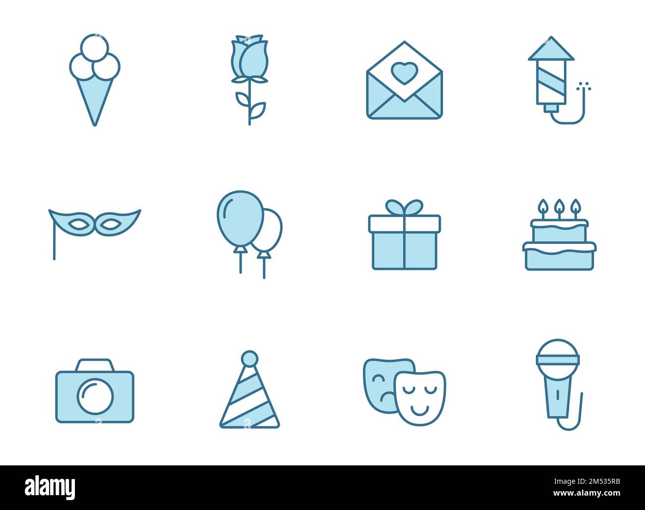 party line vector icons in two colors isolated Stock Vector Image & Art ...
