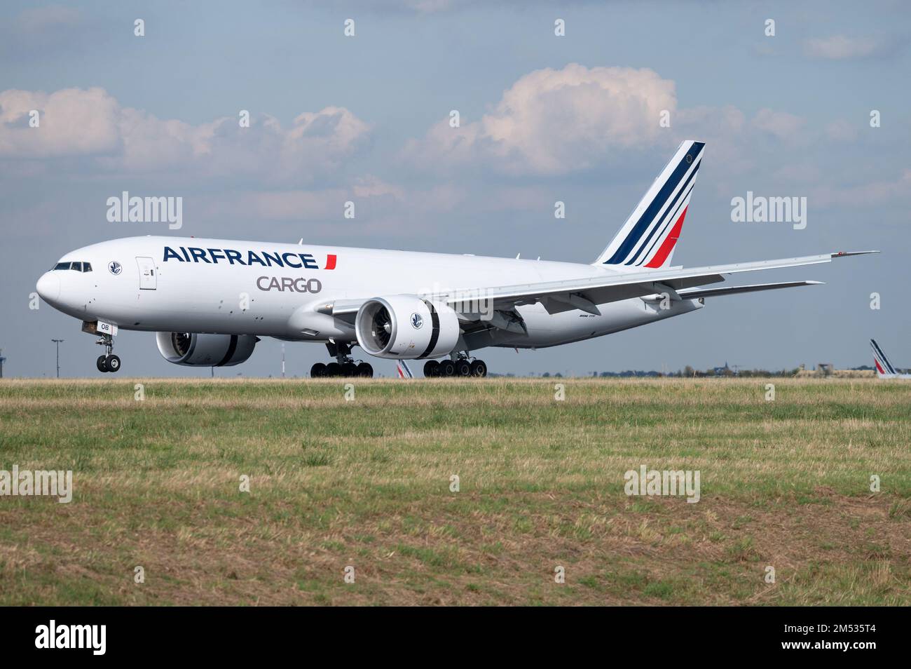 The Air France Cargo Boeing 777 Freighter landing in Roissy Charles de ...