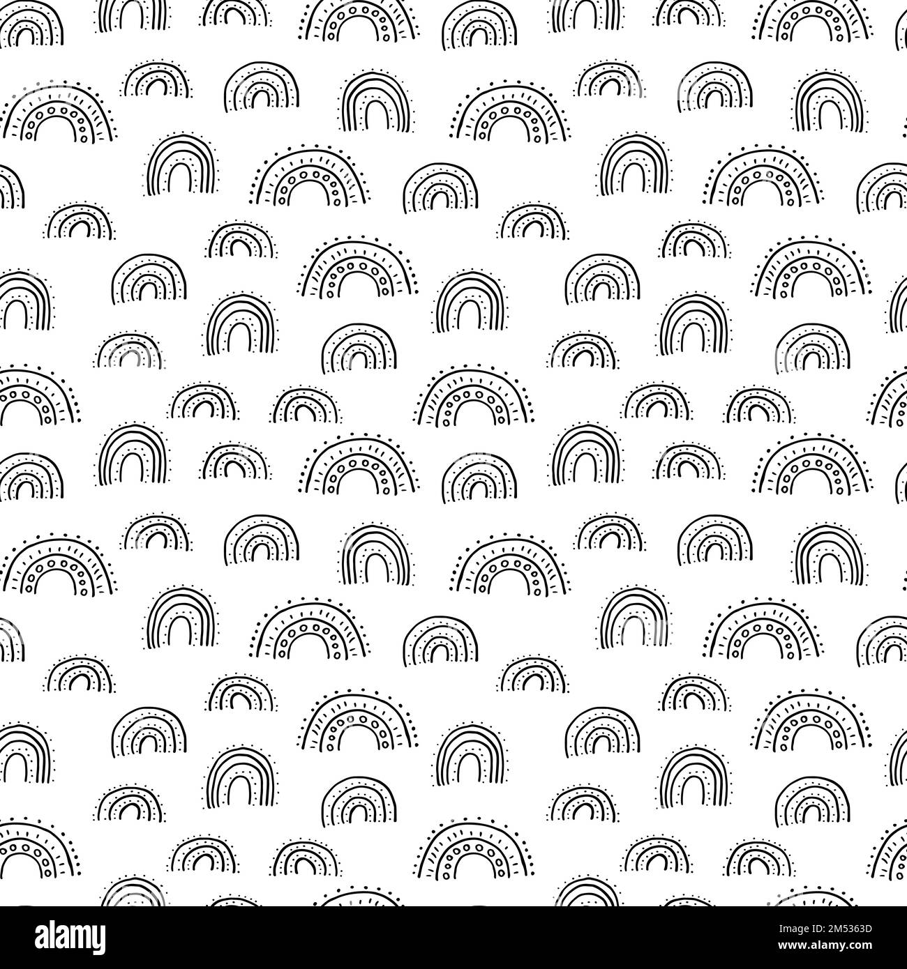 Cute doodle seamless pattern with rainbows Stock Vector Image & Art - Alamy