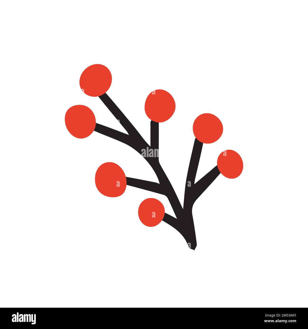 Vector doodle nothern plant with red berries Stock Vector Image & Art ...