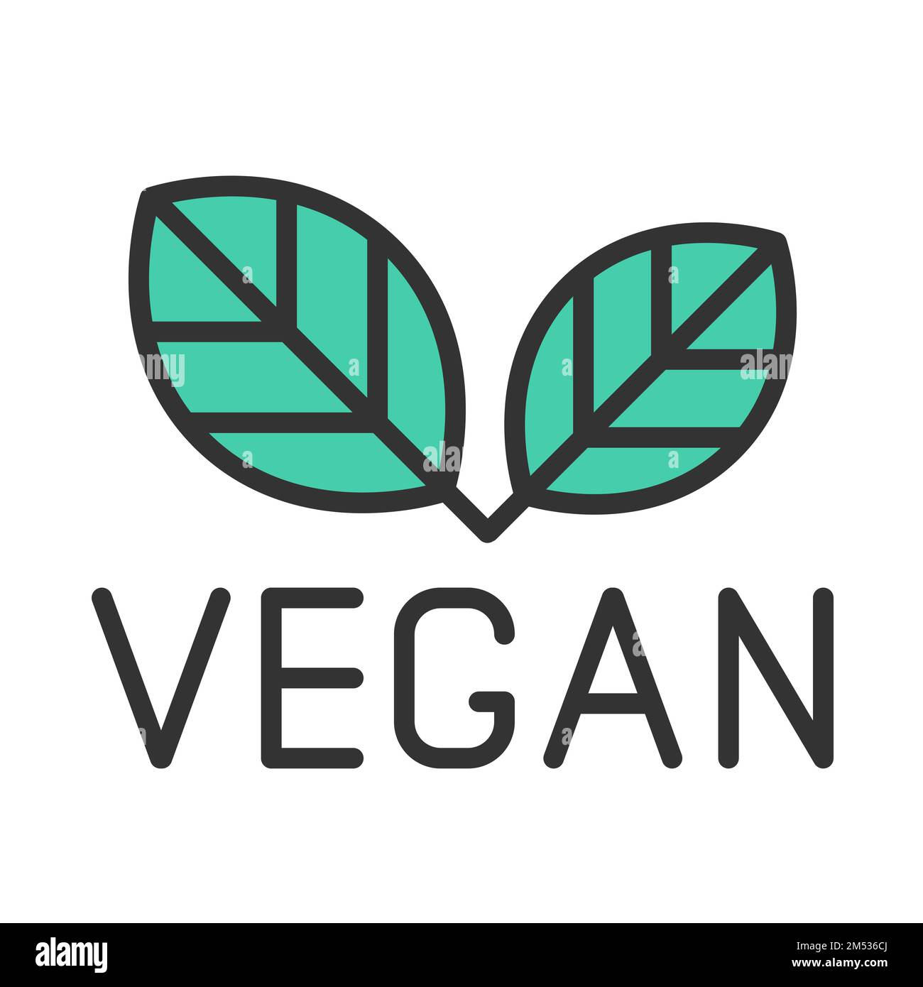 vegan color filled logo icon isolated on white Stock Vector Image & Art ...