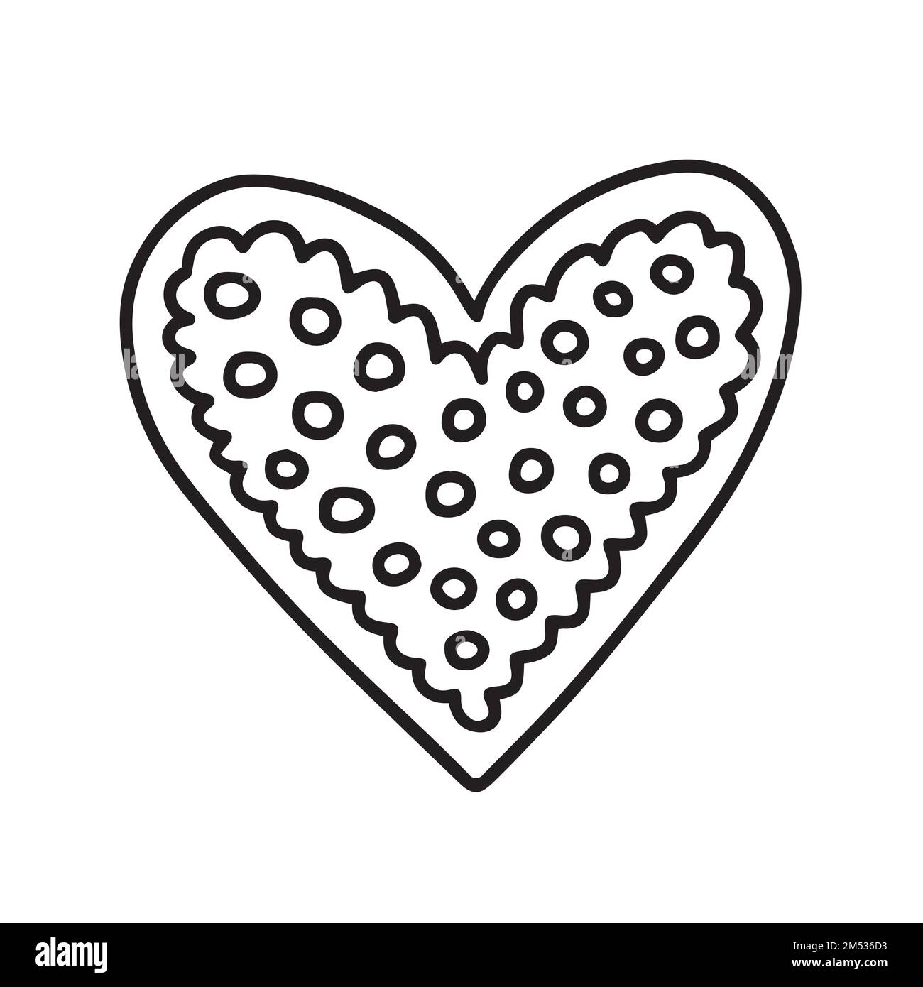 Doodle heart shape gingerbread Stock Vector Image & Art - Alamy