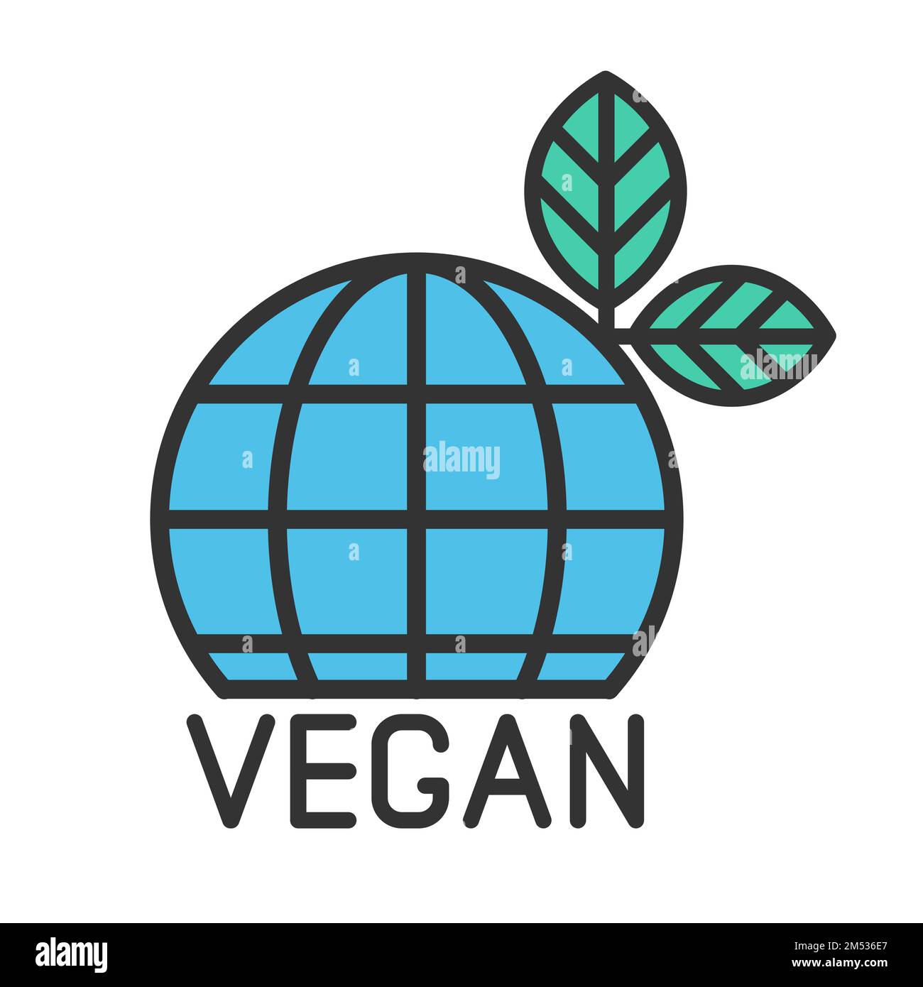 vegan color filled logo icon isolated on white Stock Vector Image & Art ...