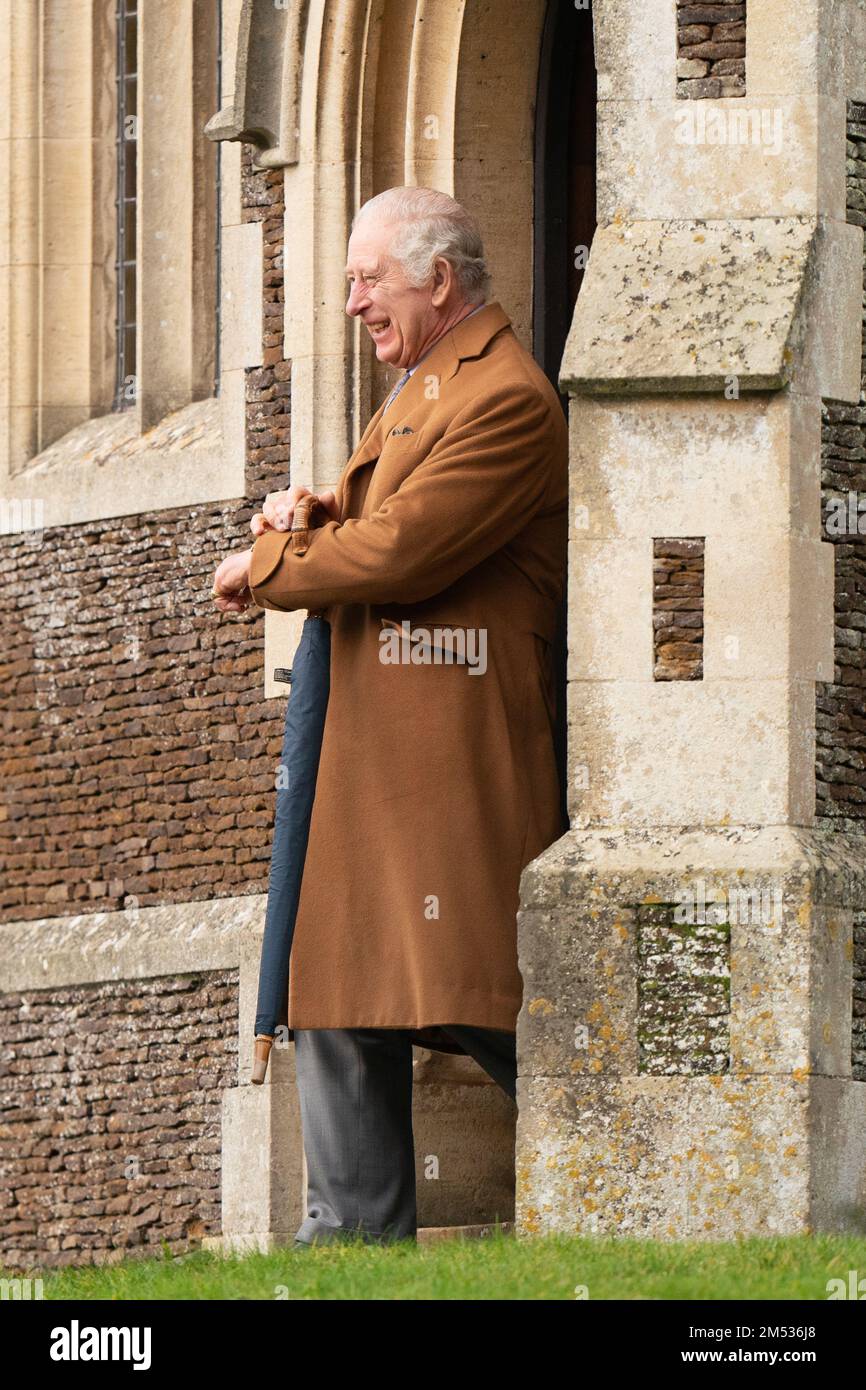 King Charles III attending the Christmas Day morning church service at ...