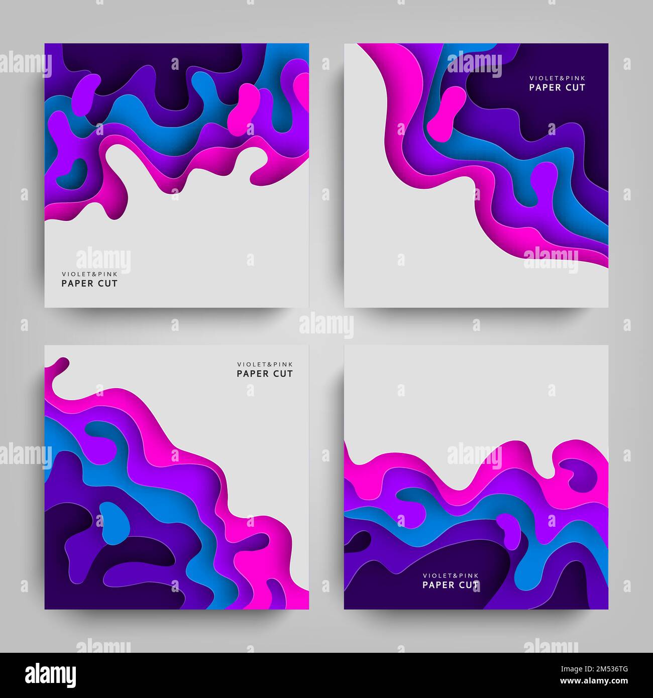 Paper cut collection abstracts backgrounds with paper cut shapes ...