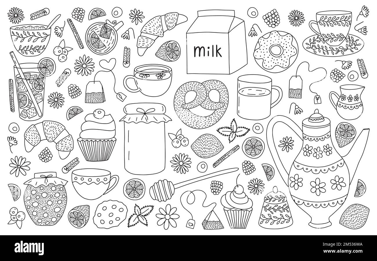 Vector Tea Ceremony Hand Drawn Set Stock Vector Image Art Alamy