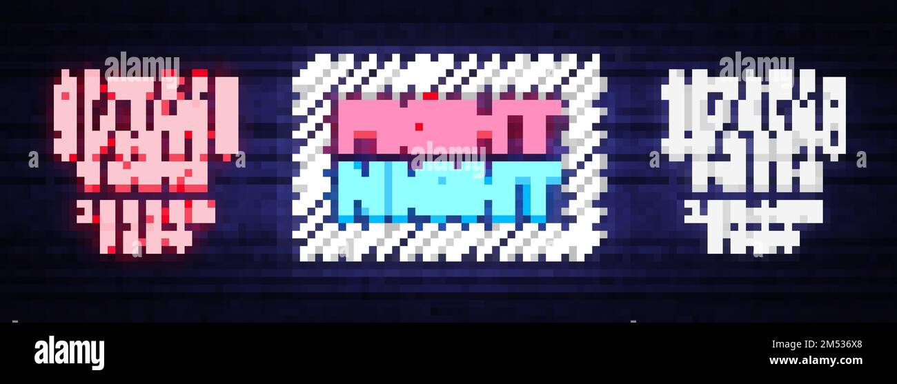 Fight night neon signboard. Bright night advertising, light banner ...