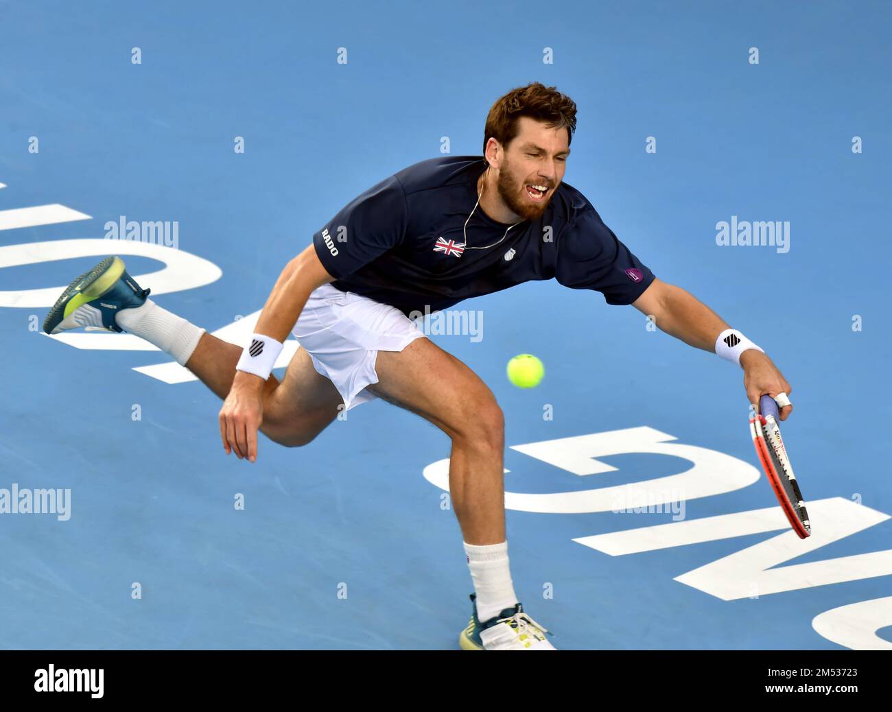 Hong Kong, China. 25th Dec, 2022. Cameron Norrie of Britain hits a ...