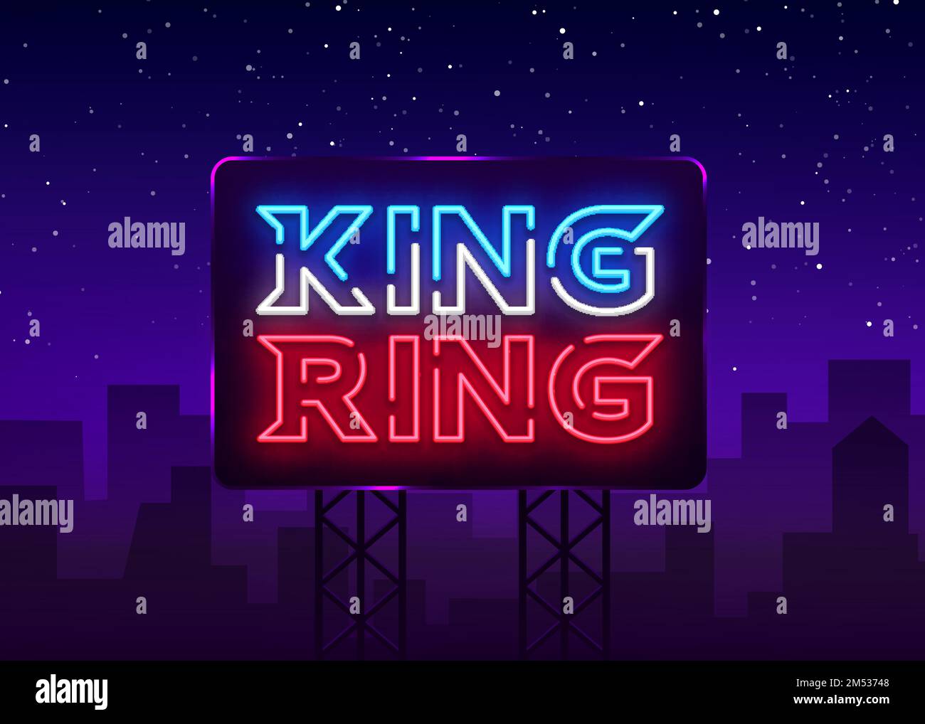 Fight Club neon sign vector. King of the Ring neon symbol logo, design ...