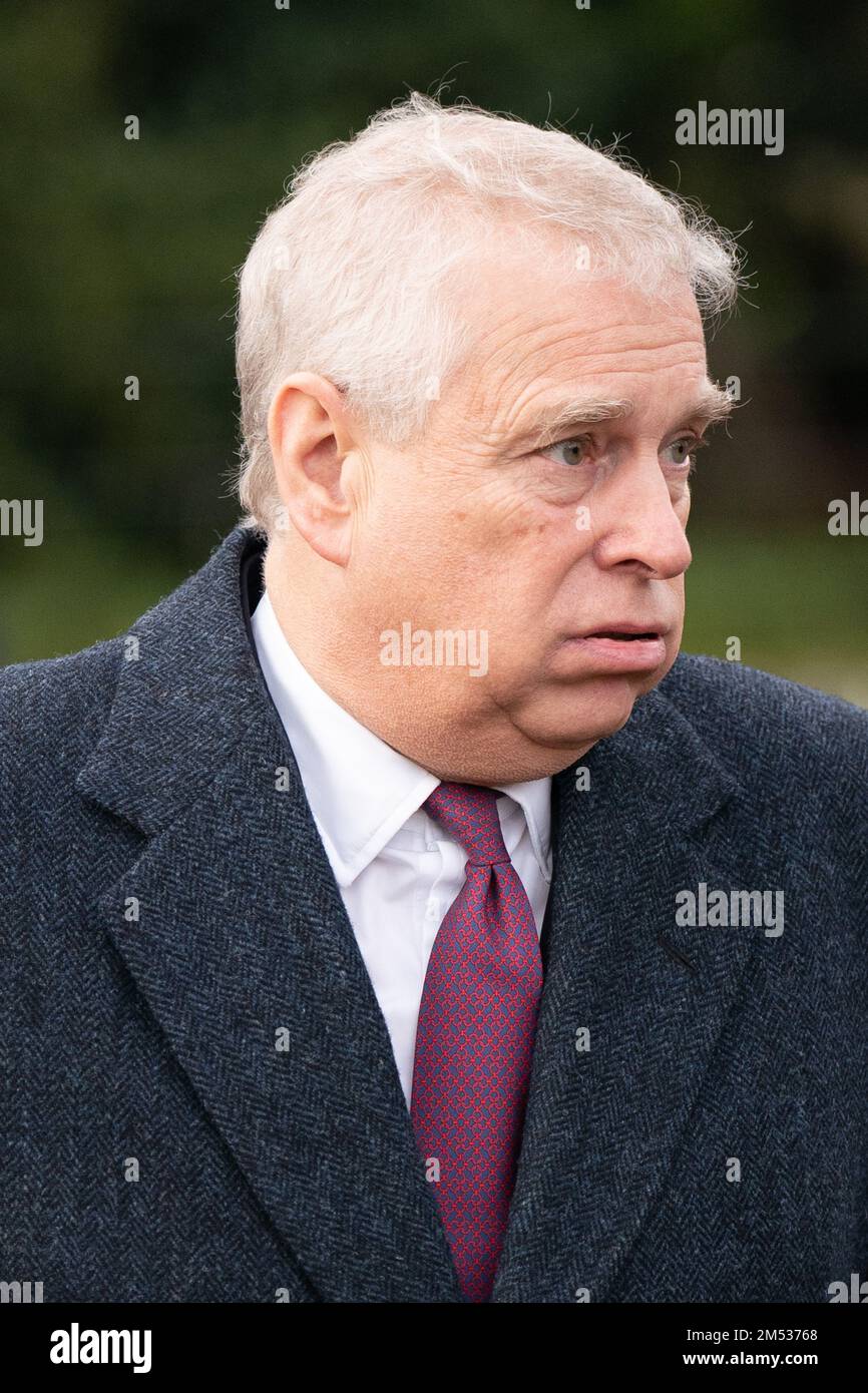 The Duke of York attending the Christmas Day morning church service at ...