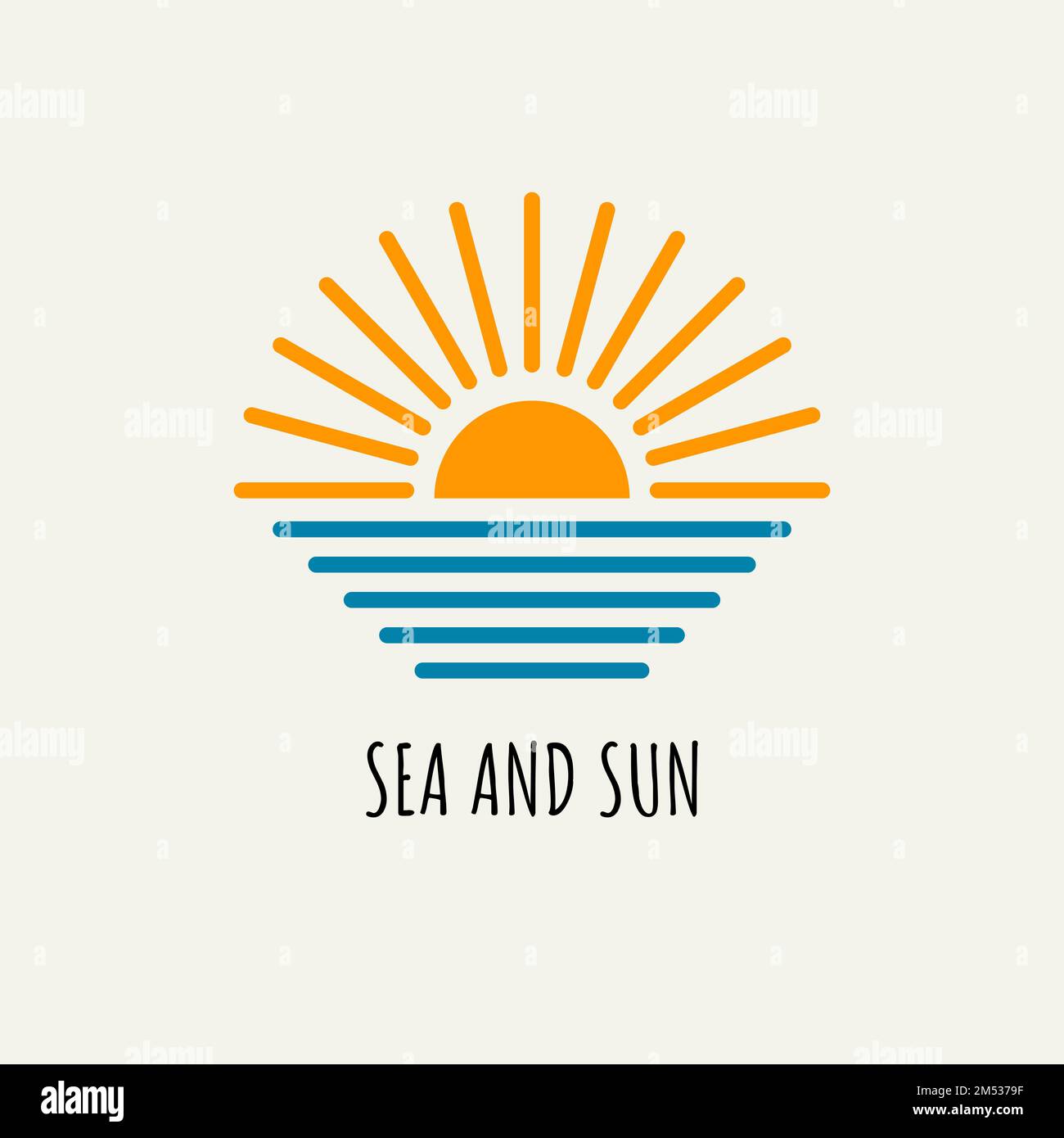 Sun Sea Logo Sun And Waves Logo Icon Vector Graphic By Lawoel