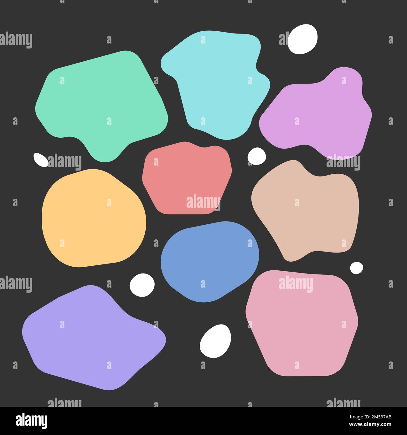 Set of spots, frames, irregular borders. Geometric smooth hand drawn ...