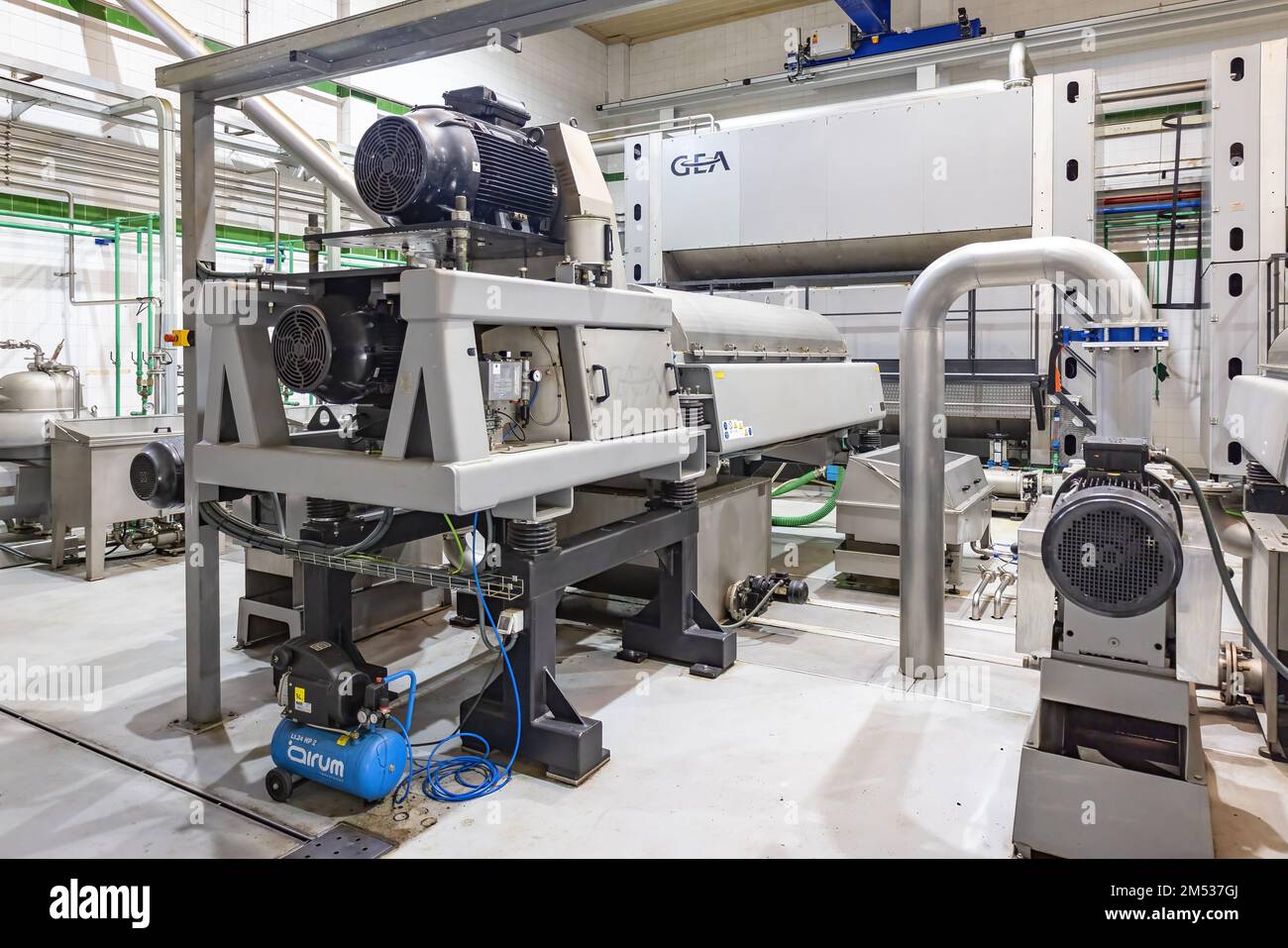 Huelva, Spain - December 4, 2022: Inside of an olive oil mill. Extra ...
