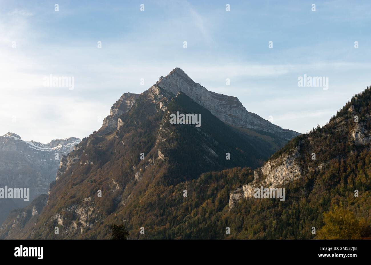 Canton Glarus, Switzerland, October 29, 2022 Mountain scenery on a ...