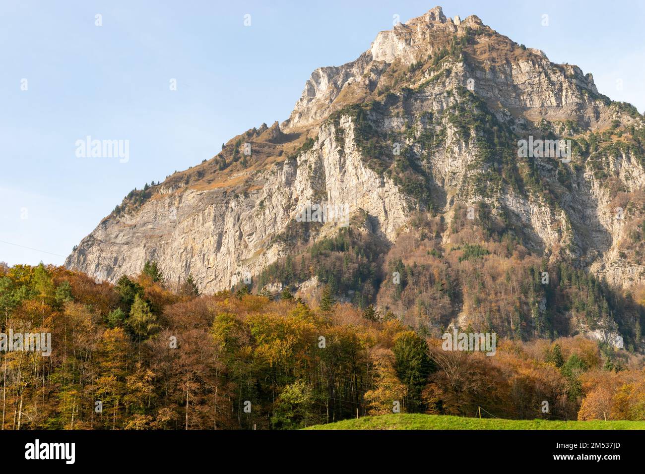 Canton Glarus, Switzerland, October 29, 2022 Mountain scenery on a ...