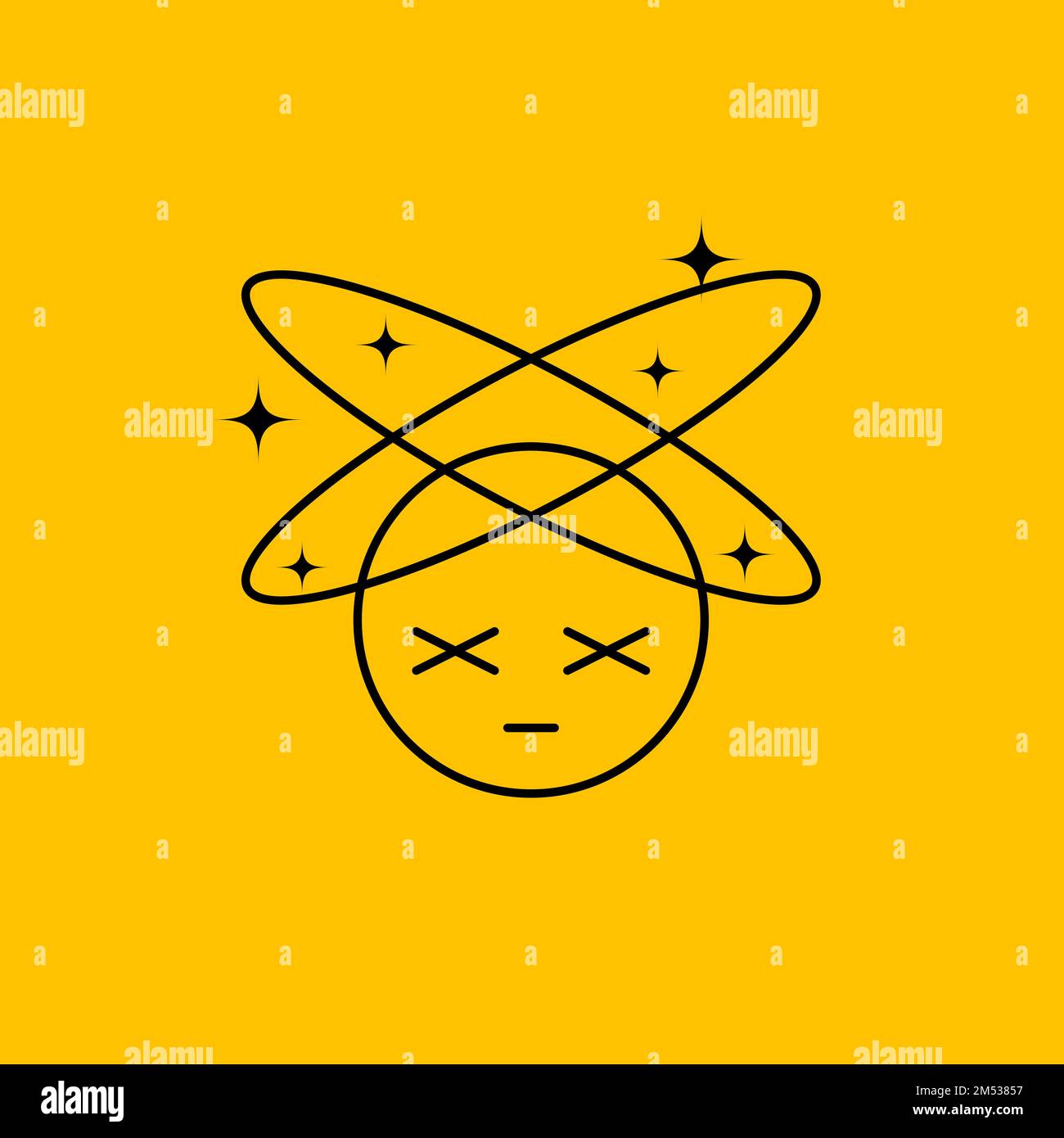 Dizziness head icon outline Stock Vector Images - Alamy