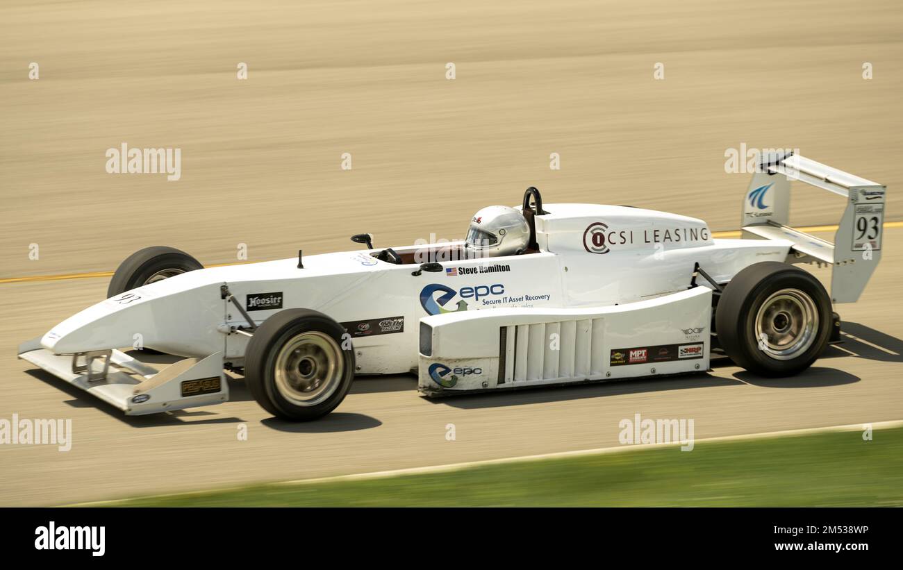 A competing racecar at the F1 Series Racing at Pitt Race in Beaver ...