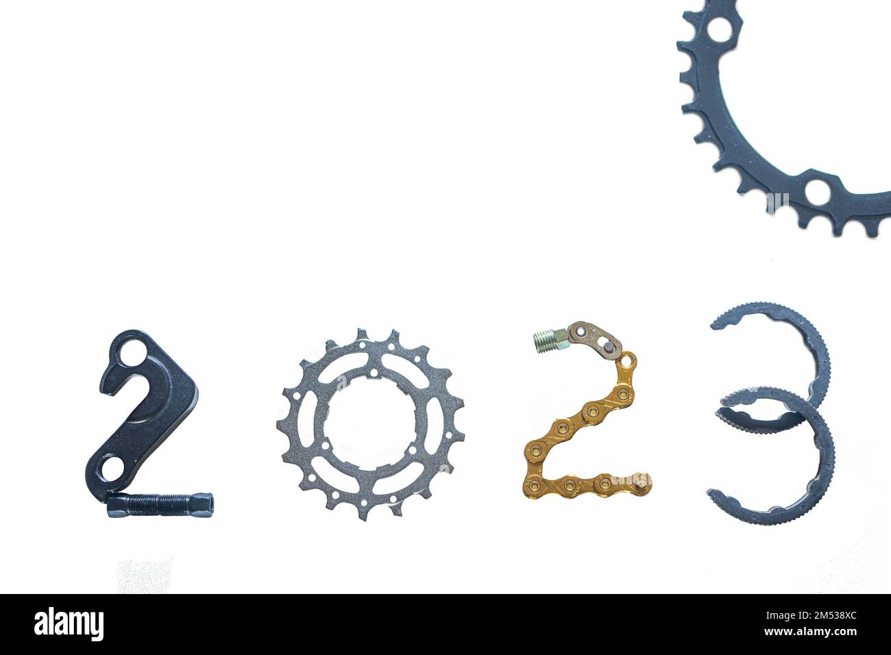 2023 concept number made from bicycles part. Happy New Year 2023 ...