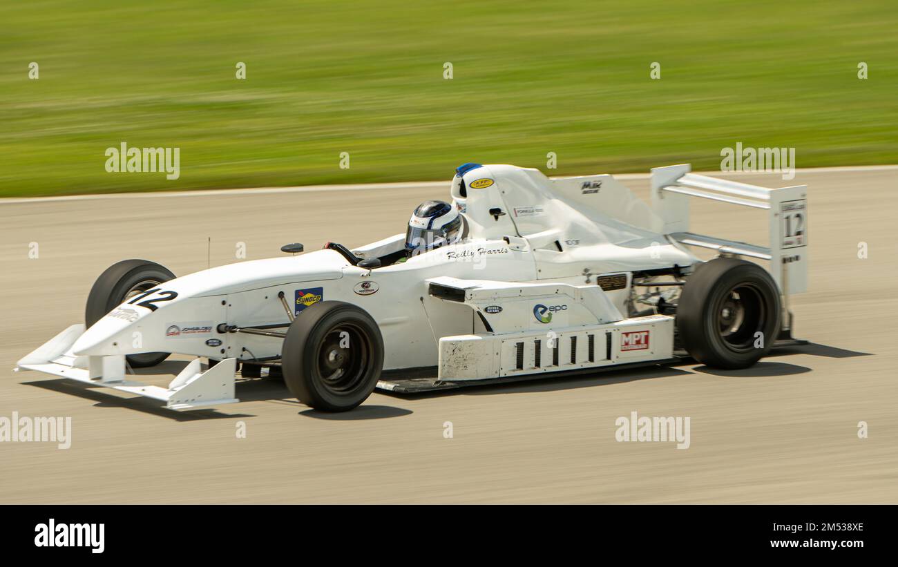 A competing racecar at the F1 Series Racing at Pitt Race in Beaver ...