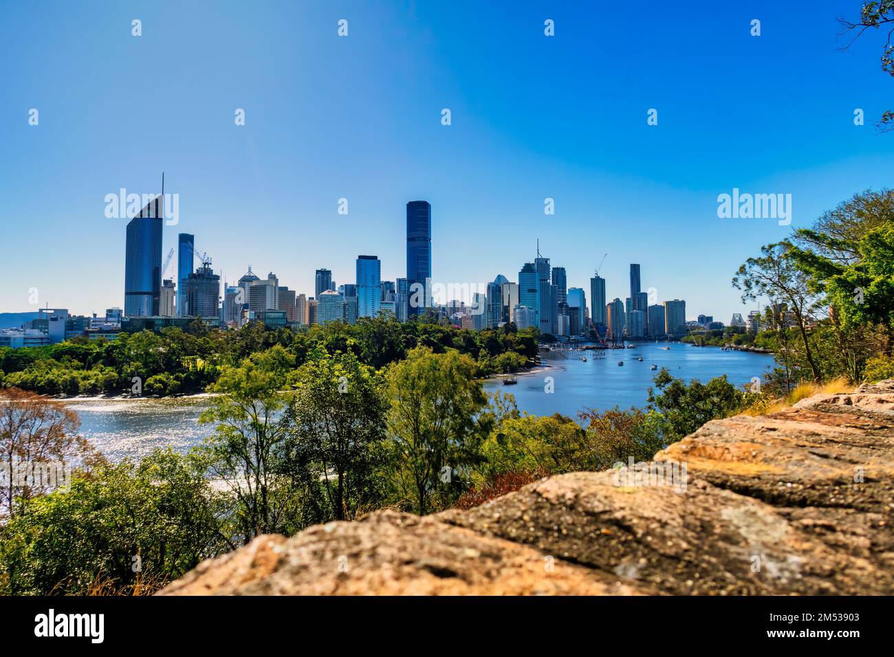 Brisbane Cityview skyline Stock Photo - Alamy