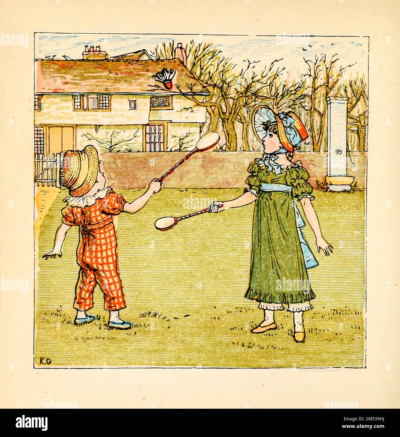 Battledore and Shuttlecock (an ancient racket game [ badminton ]) from ...