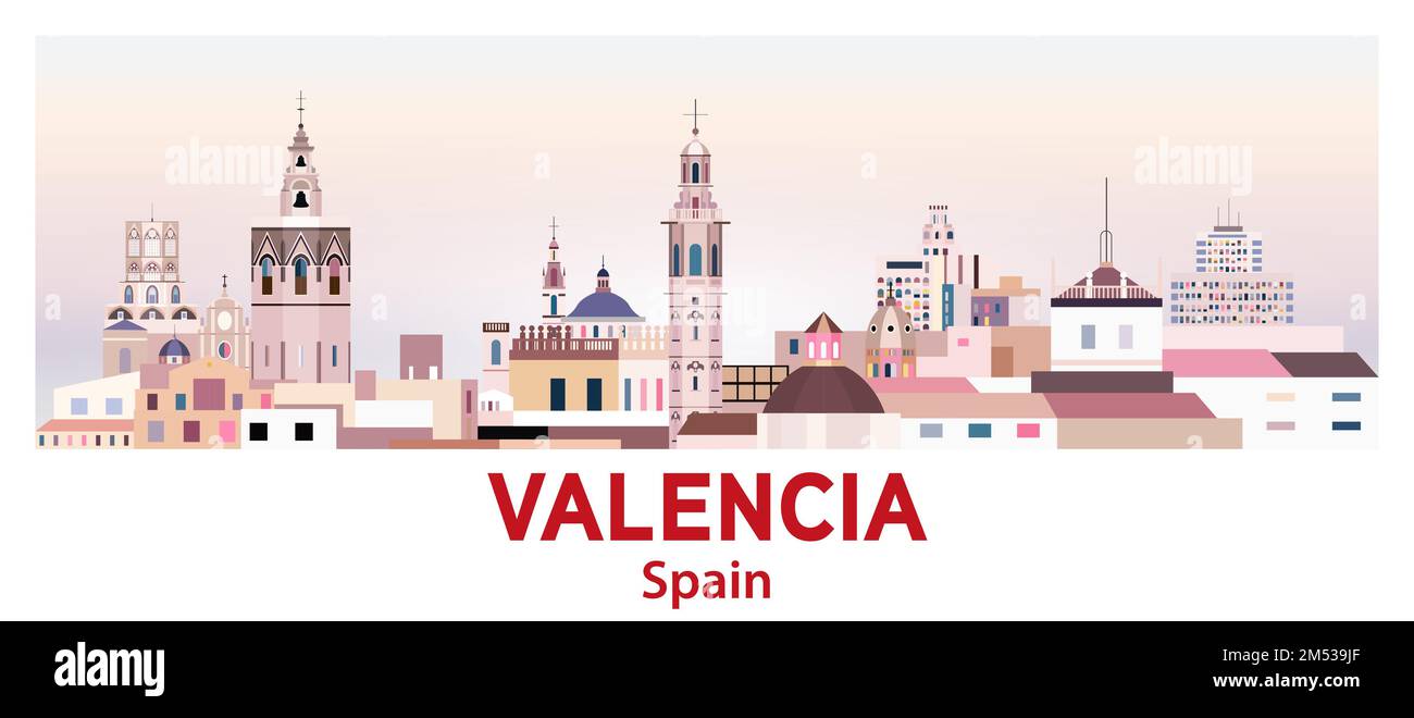 Valencia modern architecture street Stock Vector Images - Alamy