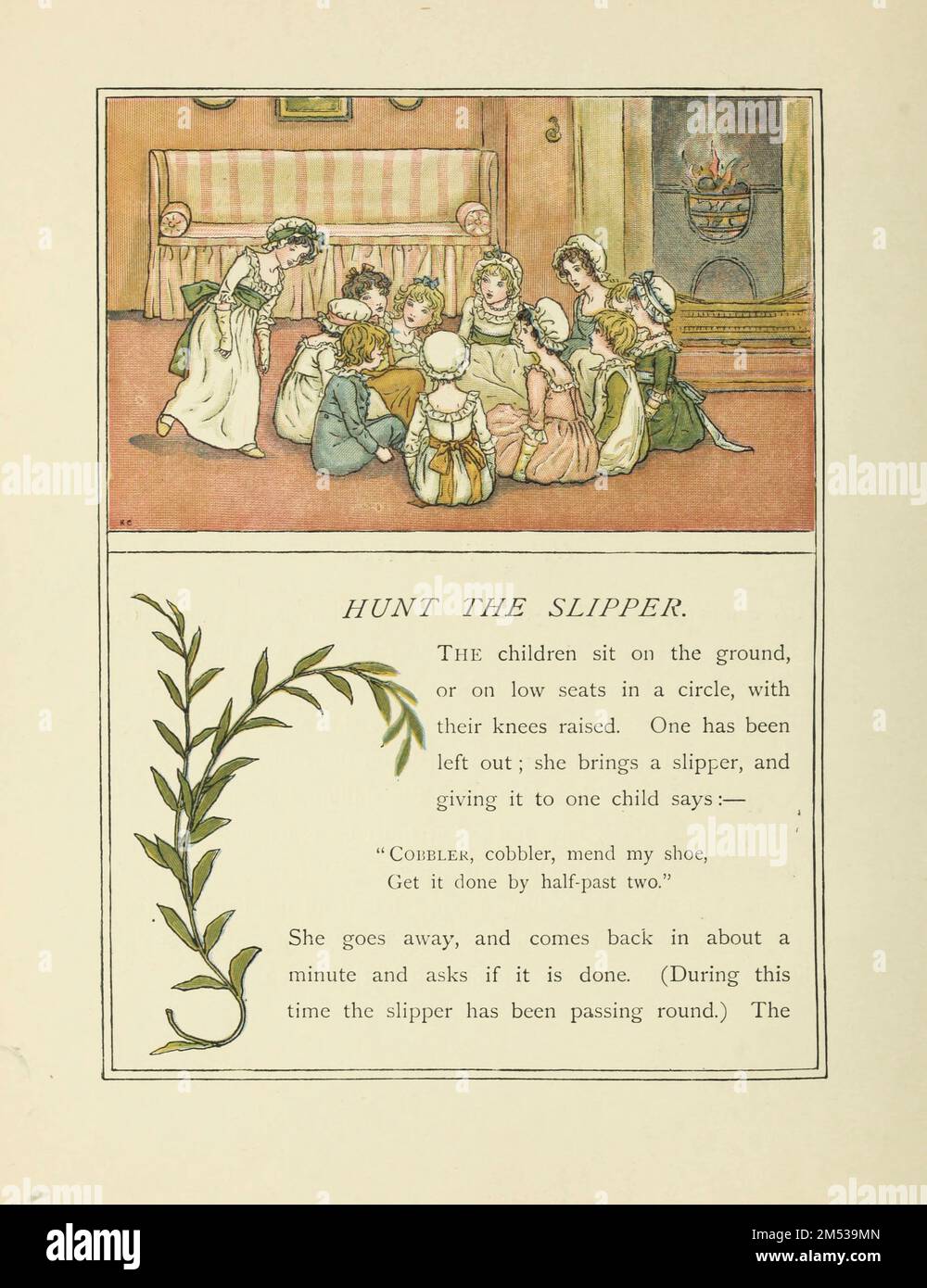 Hunt the Slipper from the book Kate Greenaway's book of games ...