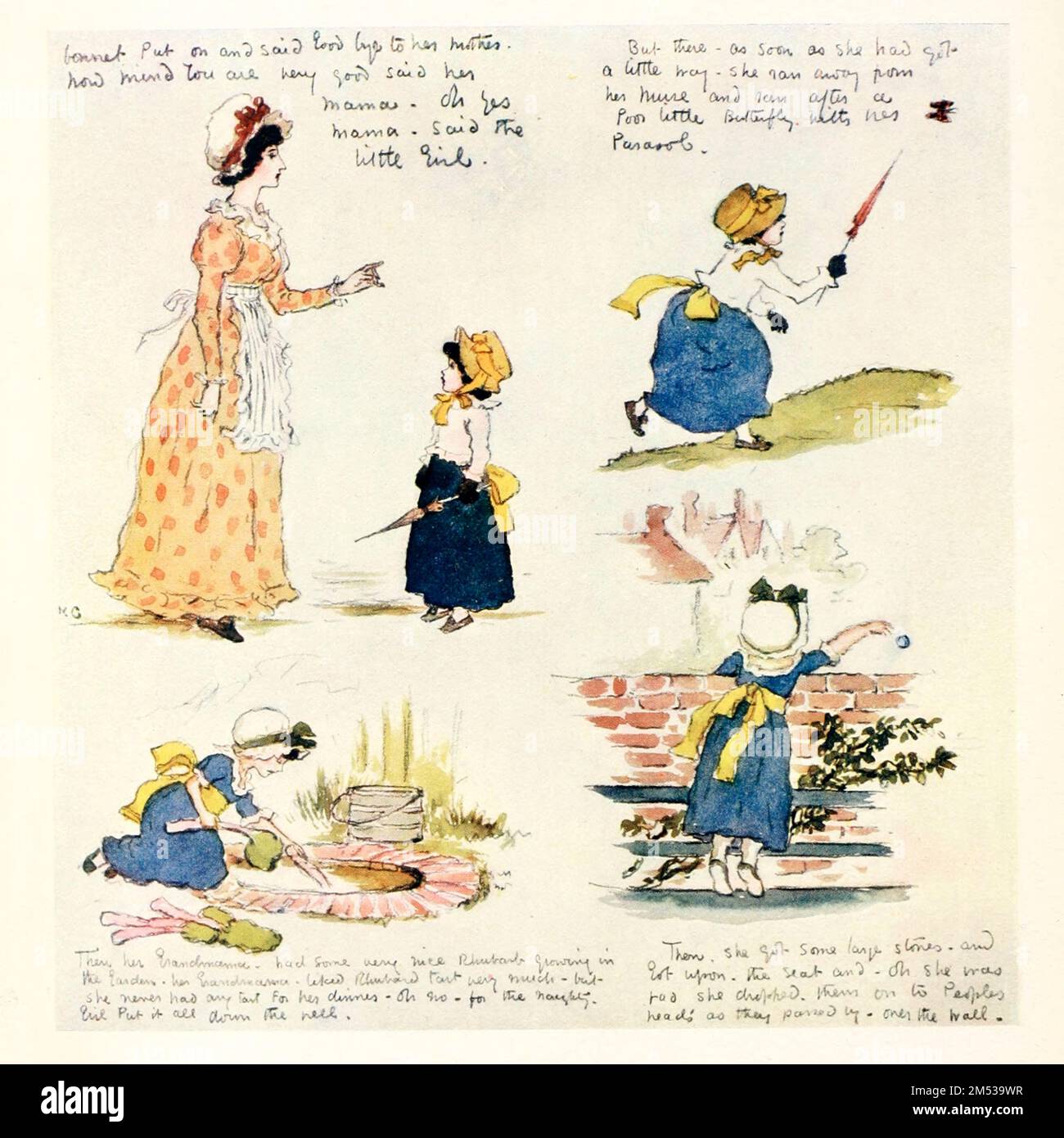 The Naughty Little Girl who went to see her Grandmother by Kate Greenaway from the book ' Kate ...