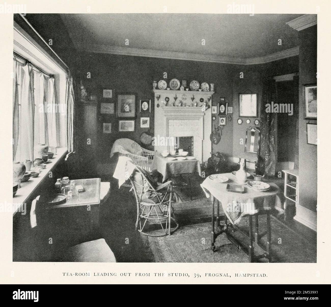 Tea-room leading out from the studio 39, FROGNAL, HAMPSTKAD from the book ' Kate Greenaway ' by ...