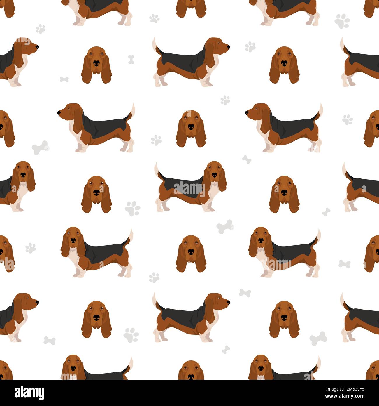Basset Hound dog seamless pattern. Vector illustration Stock Vector ...