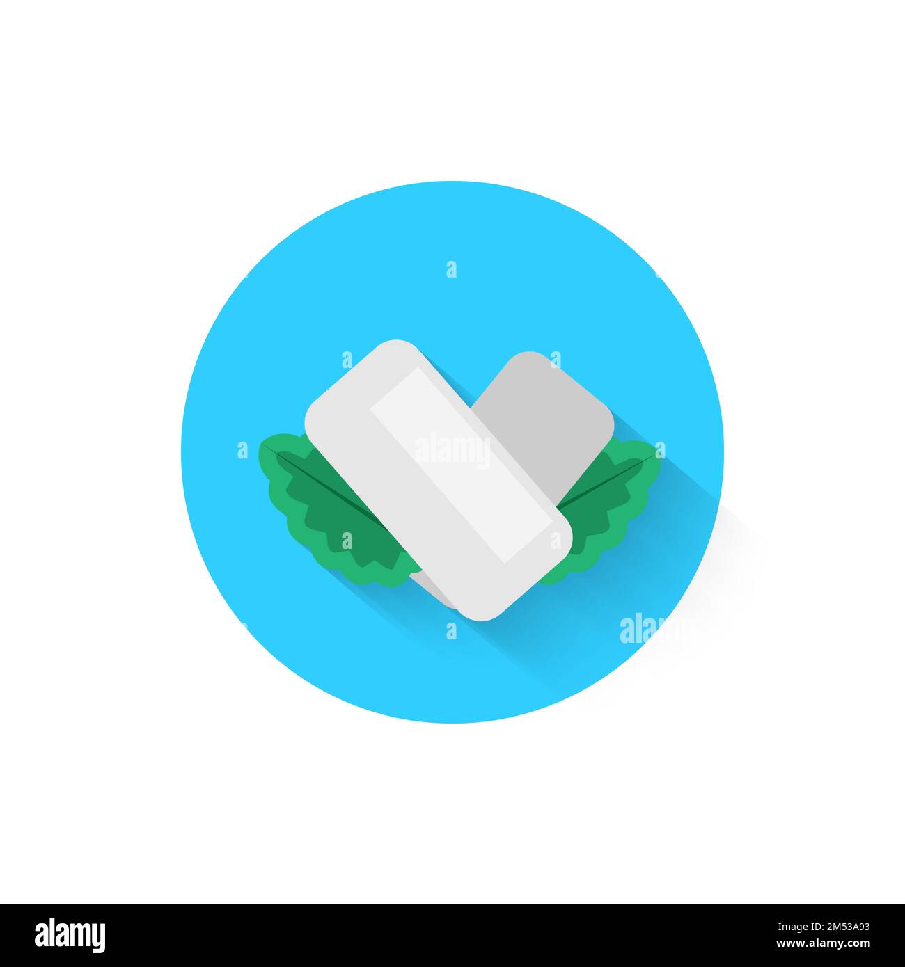 Chewing gum with mint leaves is an icon icon isolated. Vector ...