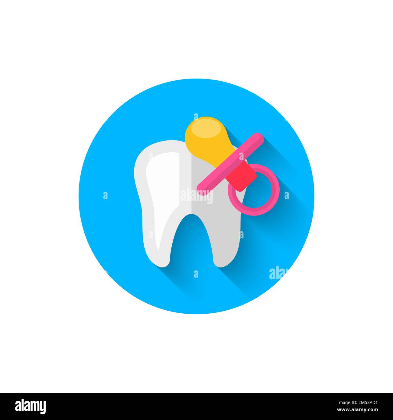 Children's dentistry icon, illustrated in a flat style design of vector ...