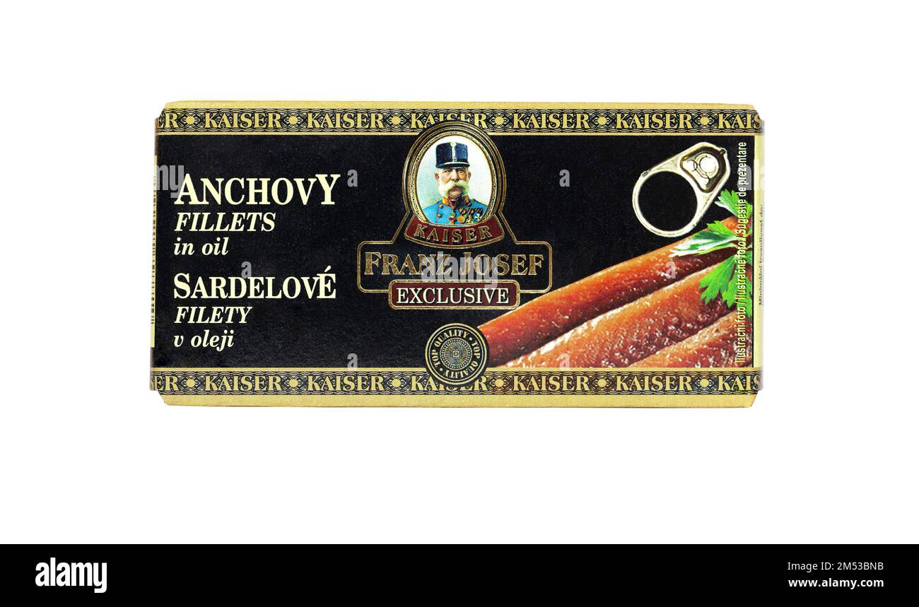 CHISINAU, MOLDOVA - December 24, 2022: Anchovy Fillets in Oil produced ...