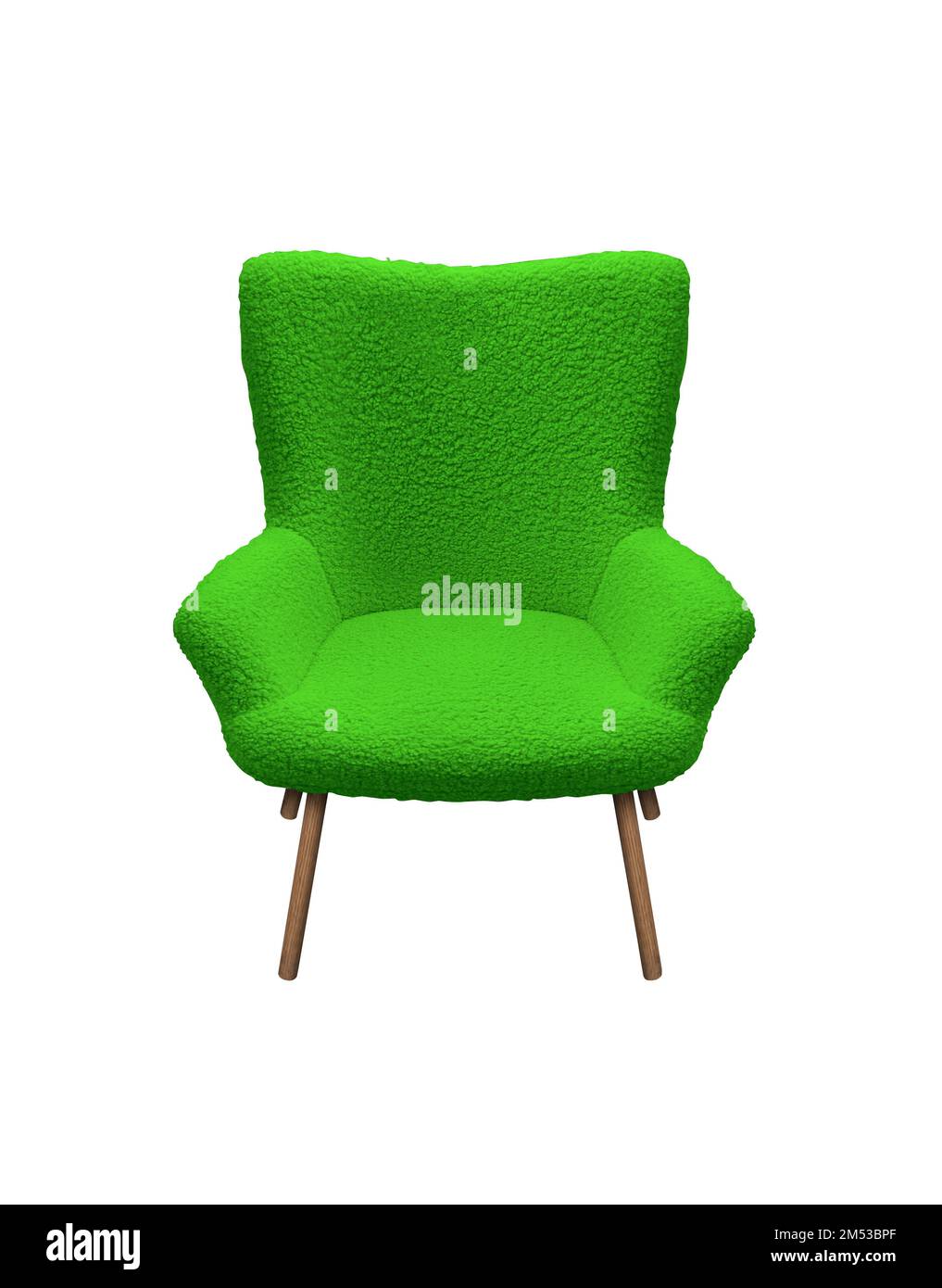 Green modern chair isolated on a white background. With clipping path ...