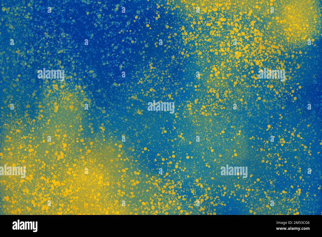 Yellow and blue abstract modern powder on liquid background. Colorful ...