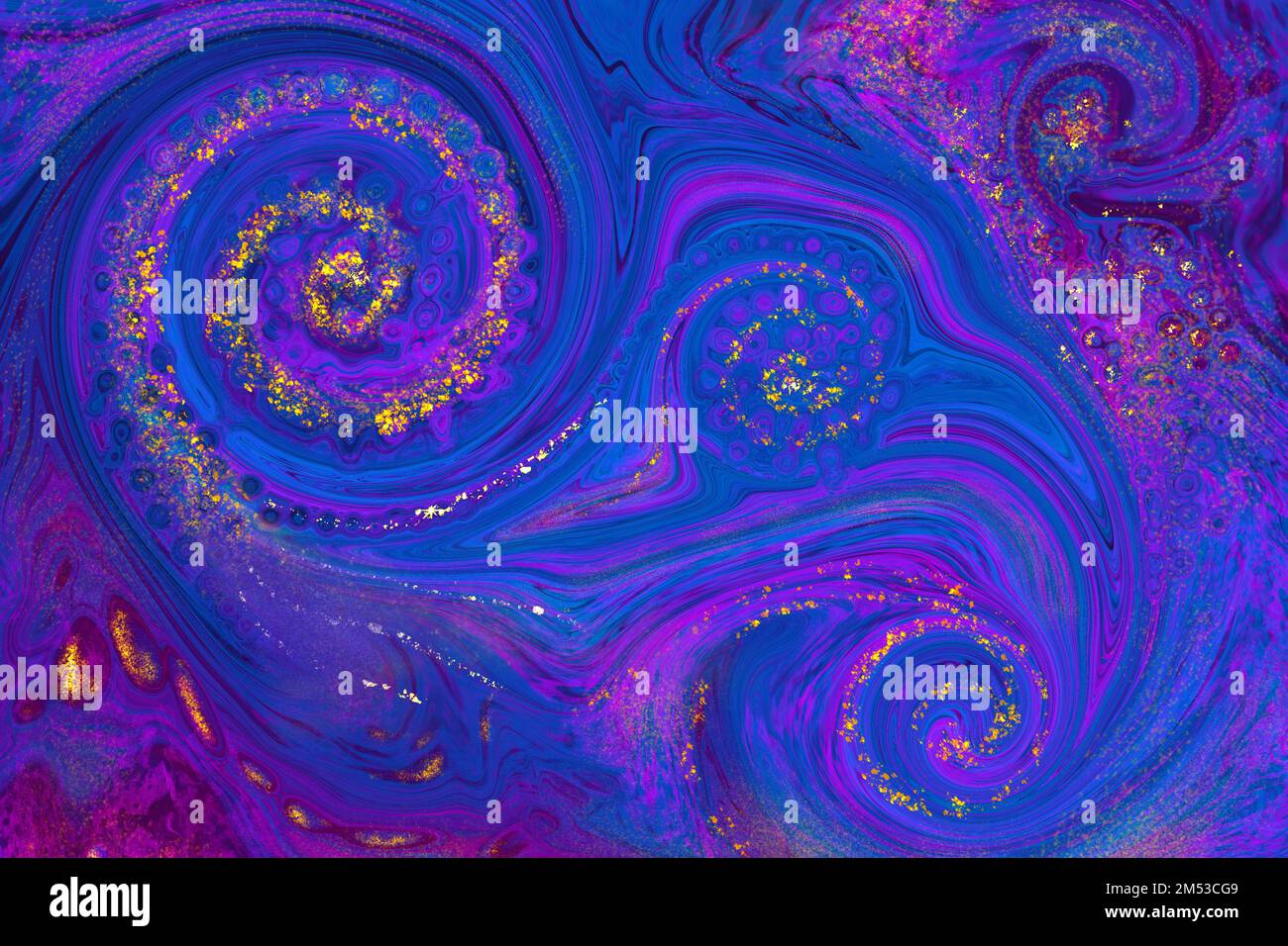 Gold powder on liquid abstract background, psychedelic texture, paint ...