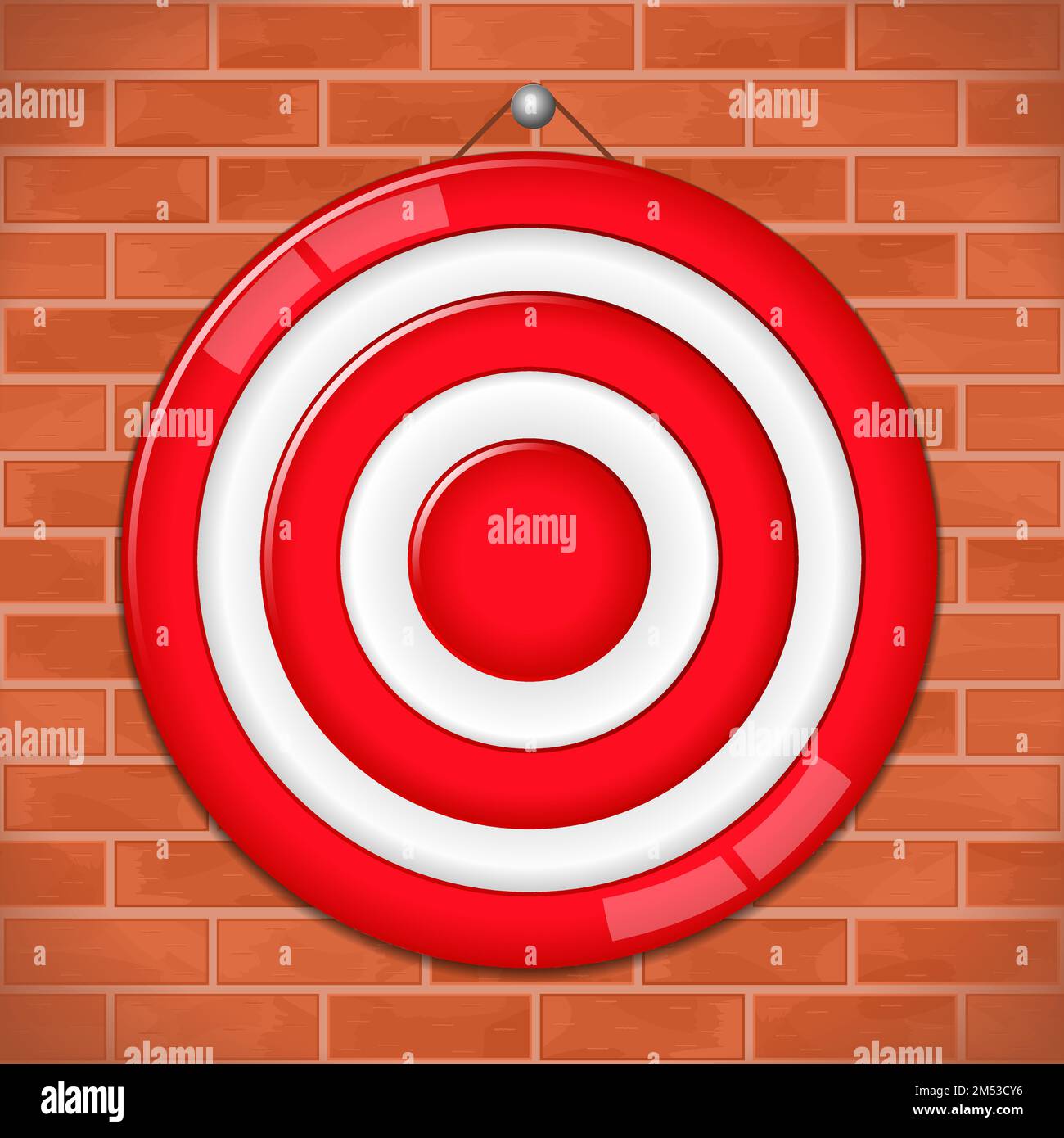 Red target on brick wall, vector eps10 illustration Stock Vector Image ...