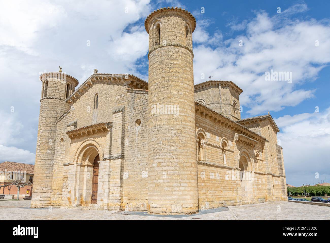 A beautiful side view of the Romanesque church of San Martin de Tours ...